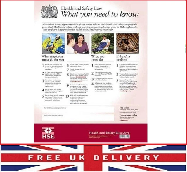 HSE HEALTH AND Safety Law Poster A3 FWC30/A3: What You Need to Know £11 ...