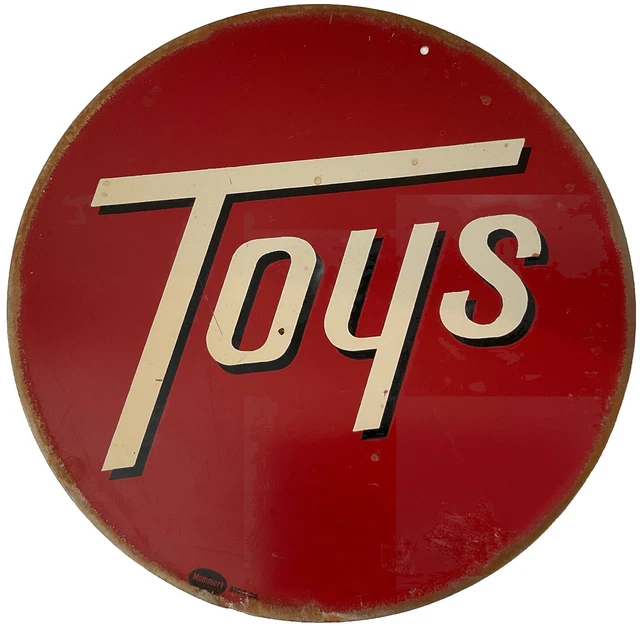 TOYS 11.5” VINTAGE metal advertising sign retro Mummert Sign Co. $23.99 ...