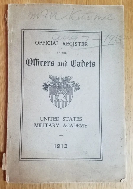 1913 REGISTER OFFICER/CADET US Military Academy Union/Confederate ...