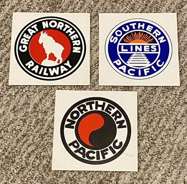 VINTAGE RAILROAD NORTHERN/SOUTHERN Pacific, Great Northern sticker ...