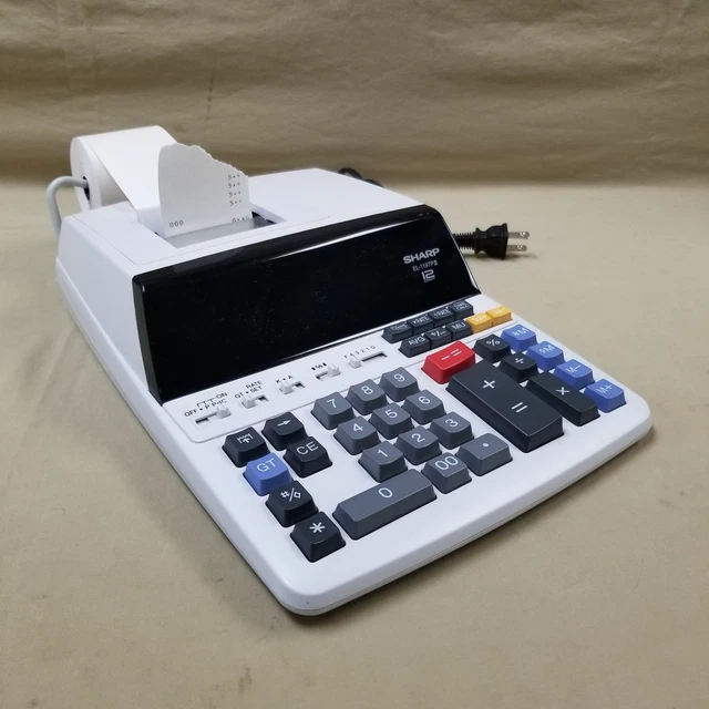 SHARP EL-1197P III Tabletop 12-Digit Printing Calculator w/Calendar ...