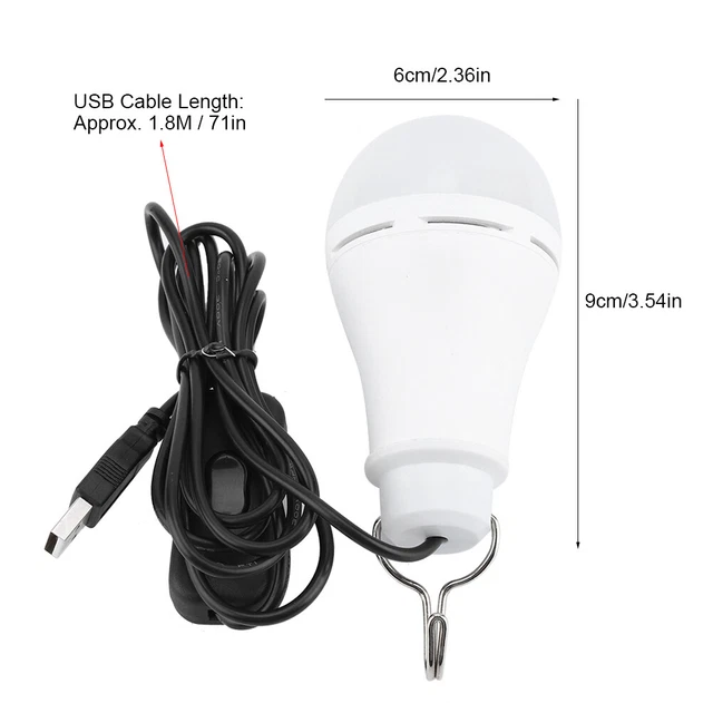 OUTDOOR PORTABLE USB LED Light Bulb Dimmable Night Lamp For Camping Emergency £9.87 - PicClick UK