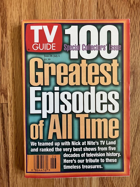VINTAGE TV GUIDE 6/28-7/4, 1997 NO LABEL 100 Greatest Episodes of All ...