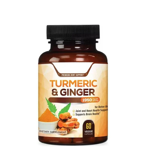 ORGANIC TURMERIC CURCUMIN 60 Capsules with Black Pepper & Ginger FAST ...