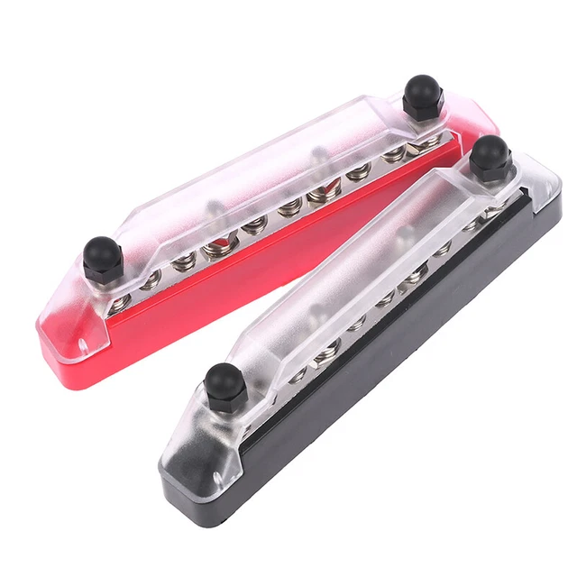 POSITIVE NEGATIVE BUS Bar Battery Power Distribution Block 4 X M6 Car ... POSITIVE NEGATIVE BUS Bar Battery Power Distribution Block 4 X M6 Car ...