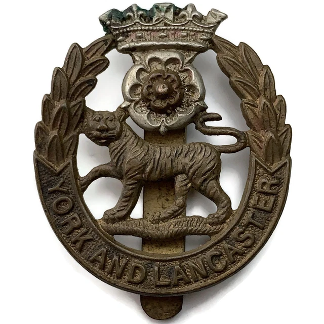 ORIGINAL WW1 YORK and Lancaster Regiment Cap Badge - Genuine British ...