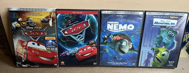 DISNEY PIXAR DVD Lot - Cars, Cars 2 (Blu-Ray), Finding Nemo, Monsters ...