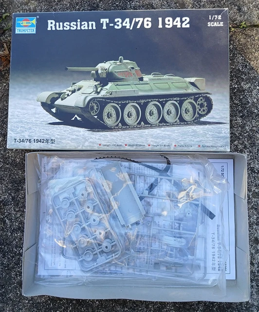 MODELLBAUSATZ TRUMPETER T-34/76 1942 in 1:72 Panzer Bausatz WW2 EUR 10 ...