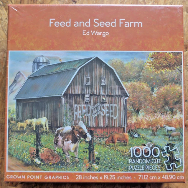FEED AND SEED Farm Jigsaw US rural scene by Ed Wargo NEW 1000 pieces £ ...