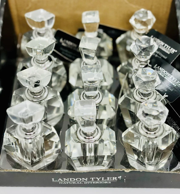 A SELECTION OF Landon Tyler Natural Interiors Clear Perfume Bottles. £3 ...