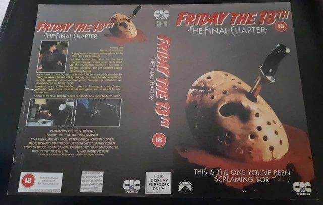 FRIDAY THE 13TH The Final Chapter Cic Promo Video Sleeve Only £6.55 ...