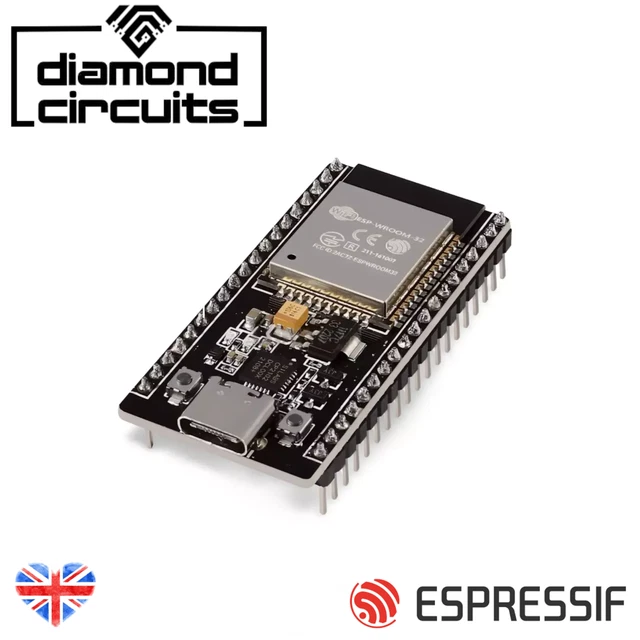 ESP32 WROOM-32 38-PIN Development Board Dual Core WiFi BT USB Type C ...