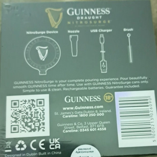 GUINNESS DRAUGHT NITROSURGE Device- New & Security Sealed- Free Postage ...