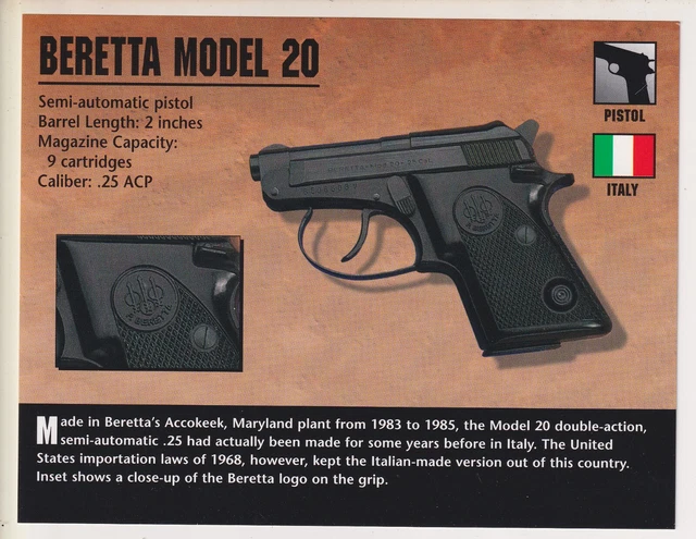 BERETTA MODEL 20 Semi-Automatic Pistol ATLAS CLASSIC FIREARMS PHOTO ...