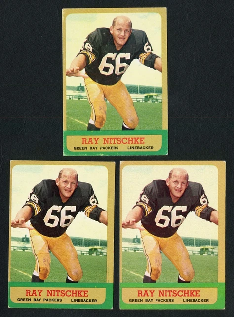 1963 TOPPS 96 Ray Nitschke 3 Variations Cartes Recrue Teinte Verte ...