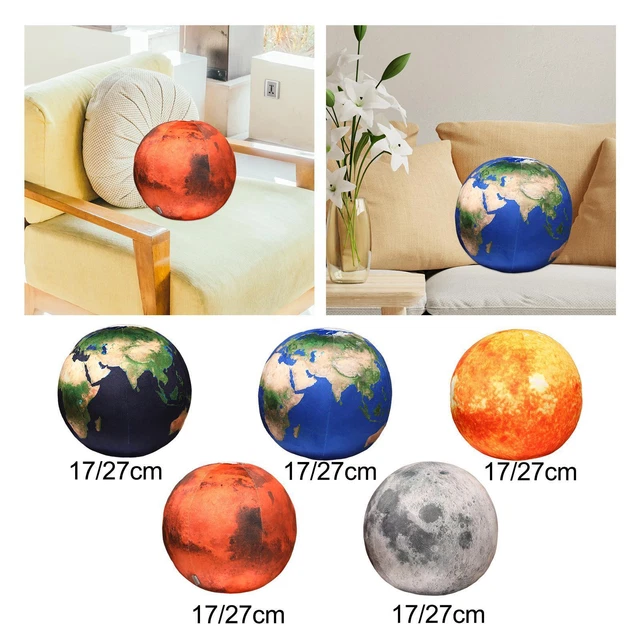 PLANET EARTH PLUSH Stuffed Toy Ornament Home Decor Cushion Round Space ...