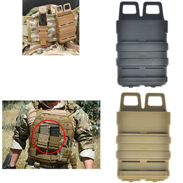 TACTICAL FAST MAG Attach Belt Magazine Pouch 5.56 Molle Holster Hunting ...