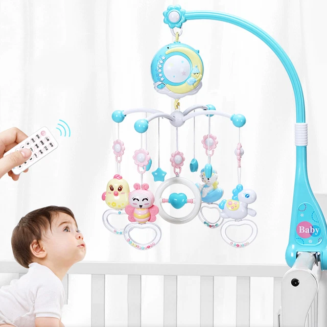 BABY MUSICAL BED Bell Nursery Kid Crib Mobile Cot Music Box Rattle Toy ...