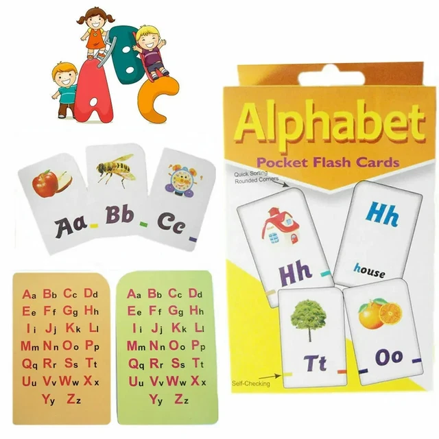 A-Z ALPHABET FLASH Cards Set - Educational Learning Picture & Letter ...
