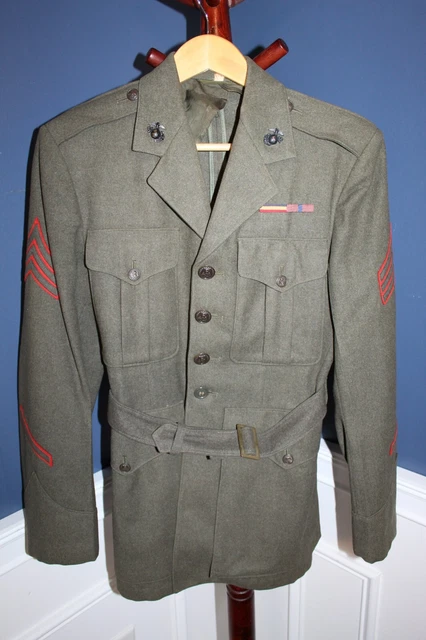 ORIGINAL WW2 U.S. Marine Corps Named Uniform Jacket w/Insignia £72.67 ...
