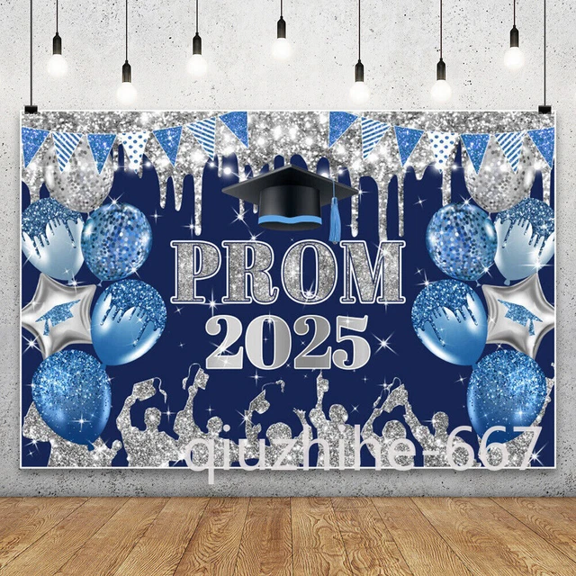 BLUE PROM 2025 Backdrop Congratulations Graduation Photo Background ...