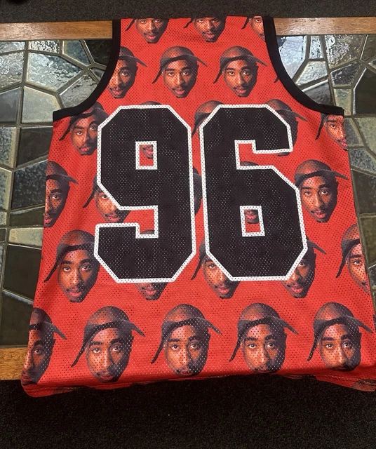 TUPAC SHAKUR 96 Mesh Basketball Singlet Voisin Classic XL Basketball ...