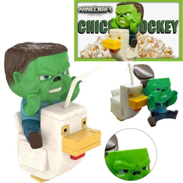 HOT CINEMARK MINECRAFT Movie Chicken Jockey Popcorn Bucket & Cup Combo ...