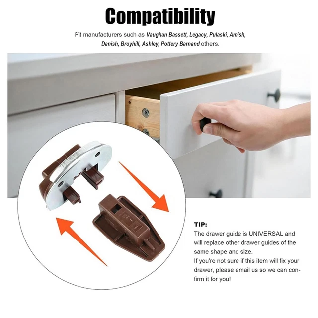 DRAWER SLIDES TRACK Guide Enhanced Drawer Guide Set for Center Mount ...