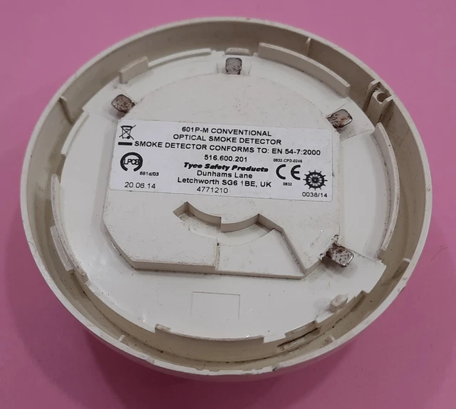 TYCO SAFETY 516.600.201 601P-M Optical Smoke Detector Fire safety Alarm ...