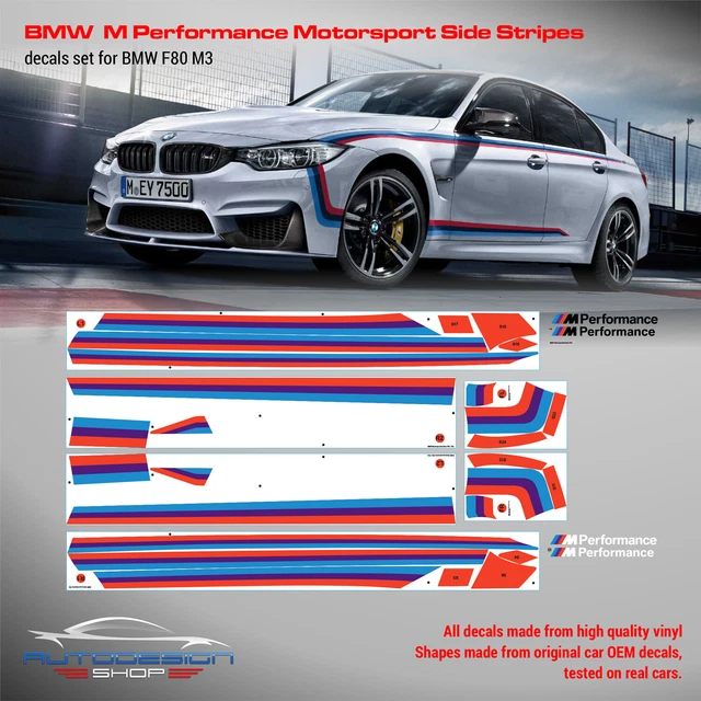 BMW M PERFORMANCE Motorsport Side Stripes decals Set for F80 M3 £156.20 ...