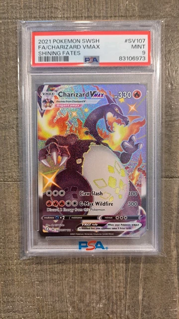 POKÉMON PSA 9 Rare Full Art Charizard Vmax Sv107/Sv122 Shining Fates ...