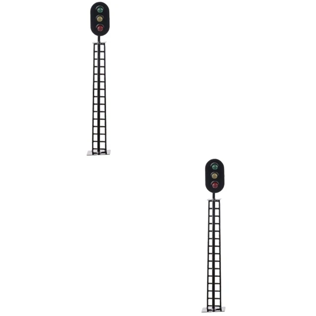 2 COUNT MINI Traffic Light Scale Street Railroad Signal Model Lamp £8. ...