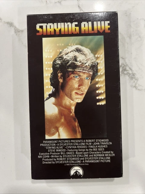 STAYING ALIVE (VHS 1990) John Travolta Bee Gees Directed By Sylvester ...