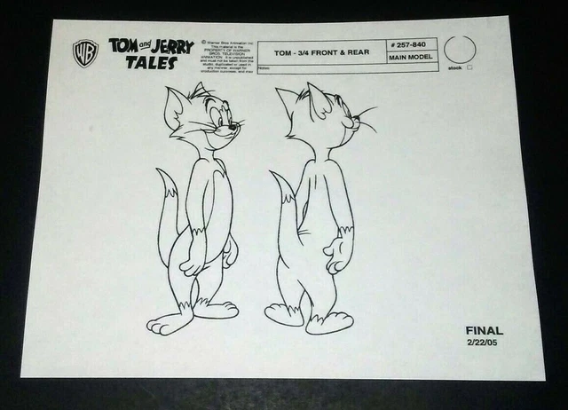 TOM & JERRY Tales Archival Copy Character TOM Model Sheet Page WB 2005 ...