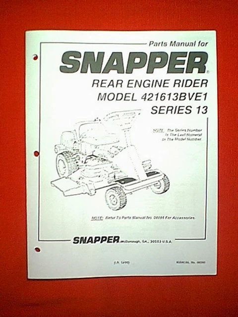 Snapper Rear Engine Riding Lawn Mower Parts