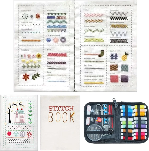 DIY EMBROIDERY STITCH Book Kit with Detailed Instructions, Portable ...