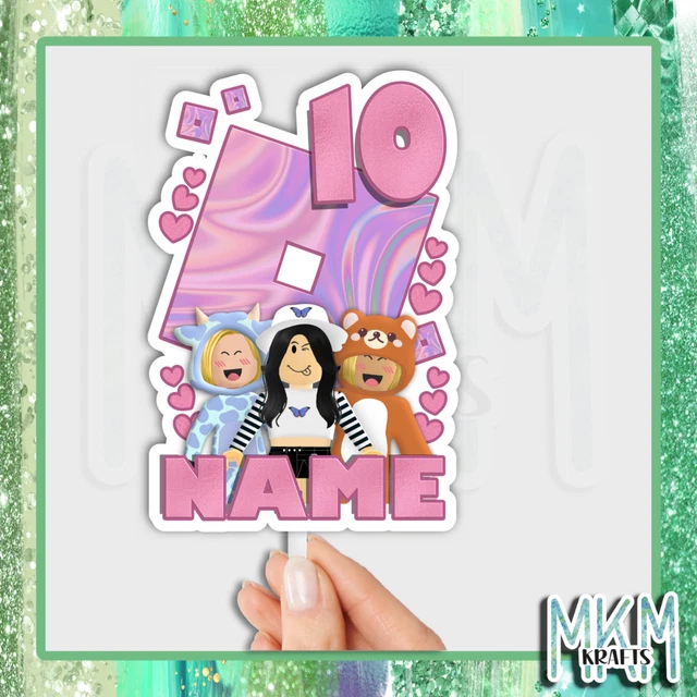 ROBLOX AESTHETIC GIRLS CAKE TOPPER INSPIRED PERSONALISED BIRTHDAY NAME ...