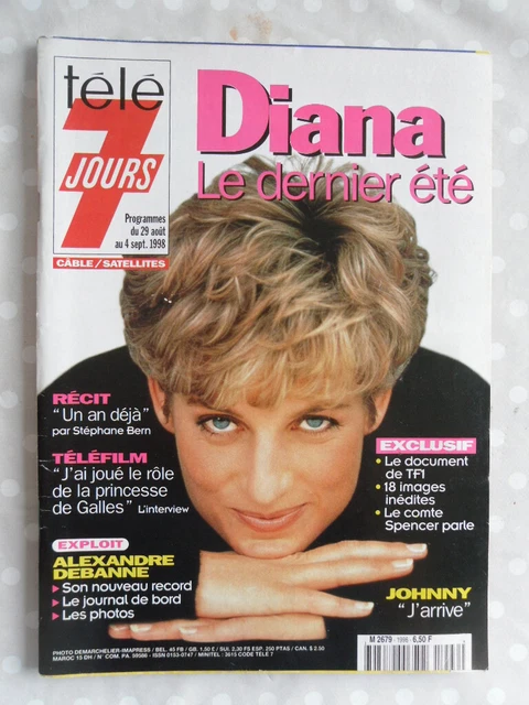 TELE 7 JOURS N° 1996 en 1998 JOHNNY HALLYDAY LADY DIANA JEAN YANNE NINO ...