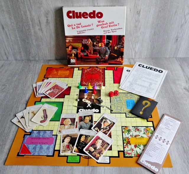 CLUEDO BOARD GAME Vintage 1982 French German English Complete ...