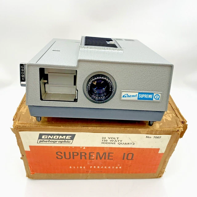 VINTAGE GNOME SUPREME IQ Slide Projector Model 7007 Boxed W10 £19.00 ...