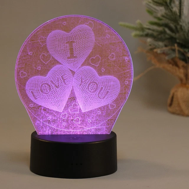 3D SHAPES LAMP Multicolor LED Lights Touch USB Night Light Table £9.99 ...