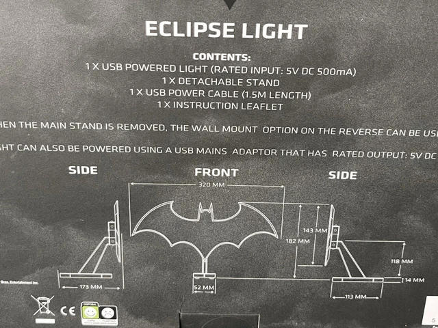 BATMAN ECLIPSE LIGHT - Stand Or Wall Mounted -New £9.99 - PicClick UK