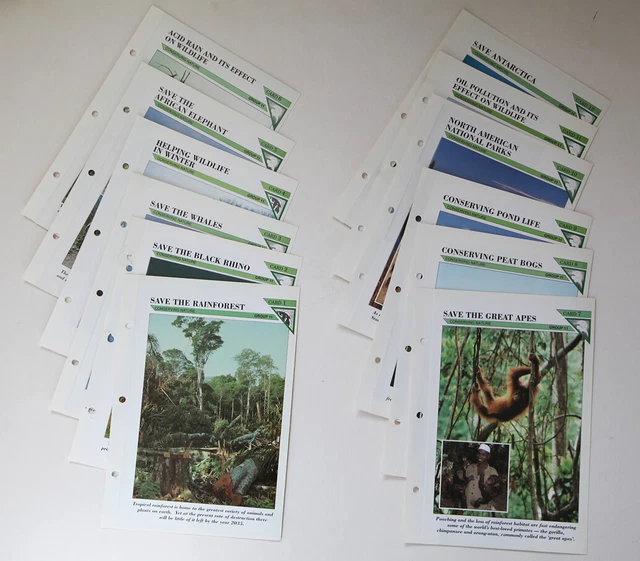 WILDLIFE FACT-FILE CONSERVING nature - Cards 1 to 12 £2.60 - PicClick UK