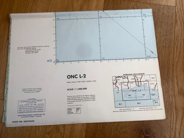 TACTICAL PILOTAGE Air Chart ONC L-2 1980 Benin Ghana Ivory Coast ...