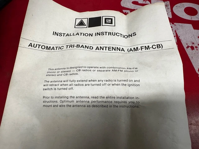 GM AM/FM/CB RADIO Power Antenna Wiring Kit Nos With Splitter $280.46 ...