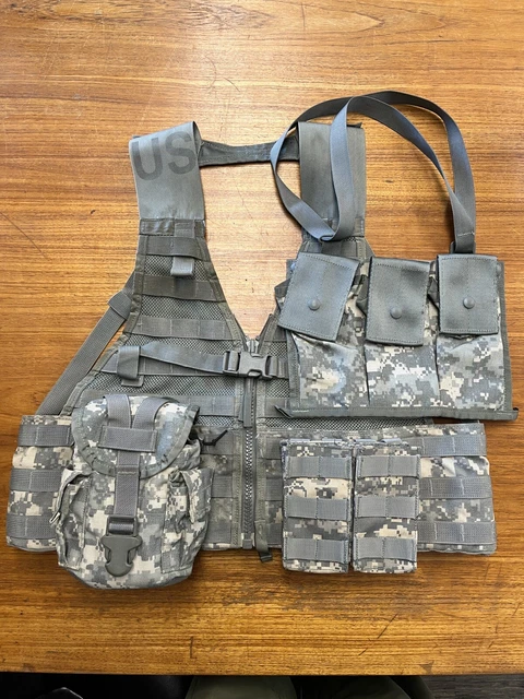 US ARMY ACU UCP Marines Webbing Chest Rig Canteen Ammo Pouches ...