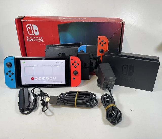 CONSOLE NINTENDO SWITCH V2 rosso blu Joy-Con HAC-001(01) batteria ...