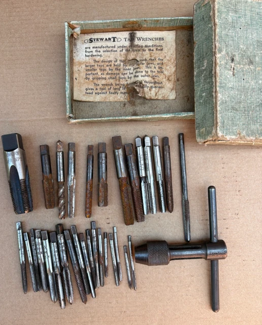 ASST VINTAGE TAPS, Thread Making & P&N T-Handle Wrench - Engineering ...