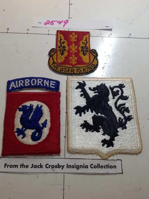 #2549 MILITARY: 3 PATCHES 28th INFANTRY, 169th ORDNANCE, 508 AIRBORNE ...