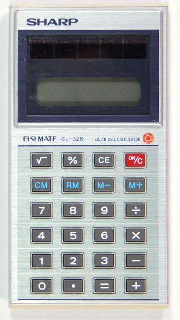 SHARP ELSI MATE El-326 Solar Cell Calculator Works Great! Pocket Vtg $5 ...